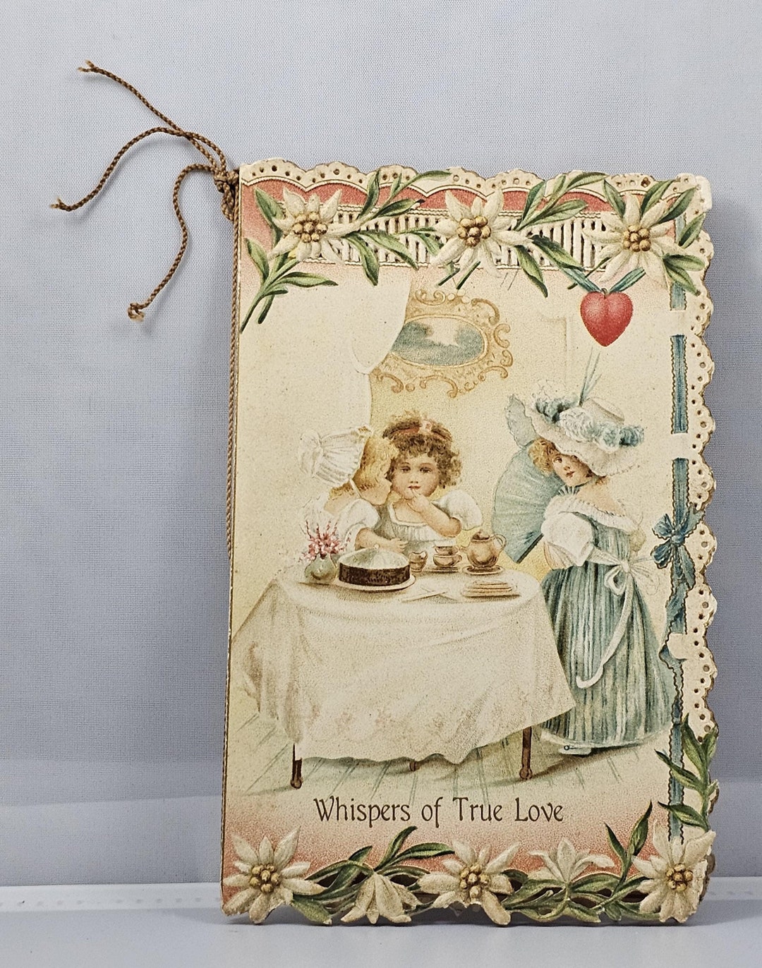 Antique Die Cut Valentine Booklet Card Ellen Clapsaddle Little Girls ...