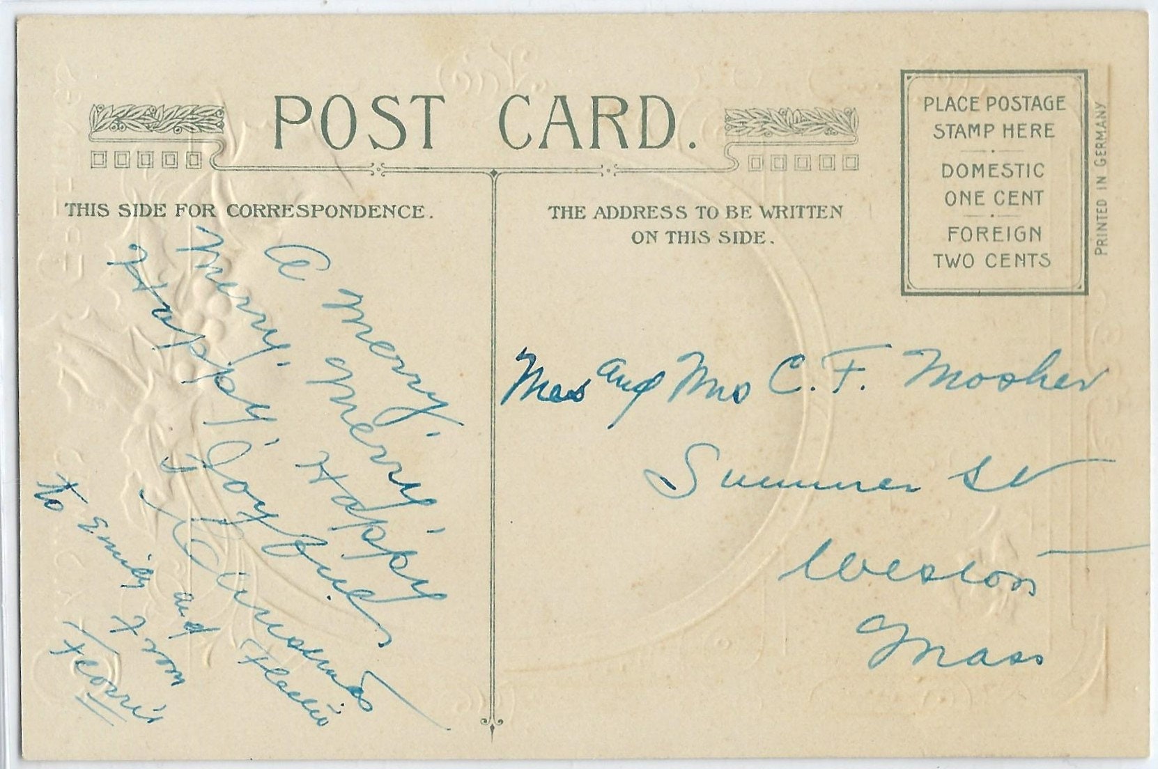 Christmas Postcard Poem and Portrait of Lowell John Winsch - Etsy