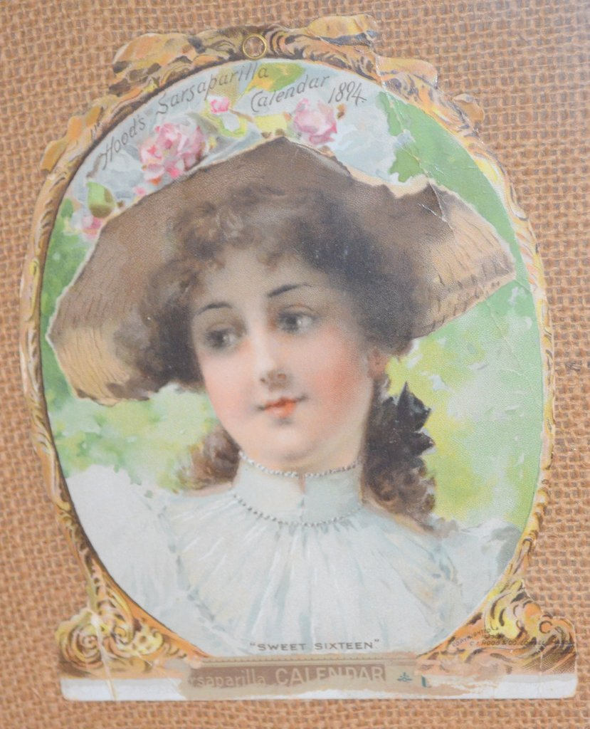 Hood's Sarsaparilla Calendar Young Woman Framed 1894 Advertising - Etsy