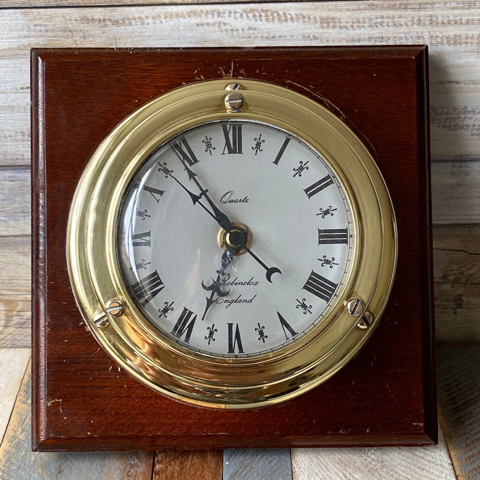Vintage Brass Marine Nautical Ship Wall Clock Robinclox Quartz - Etsy