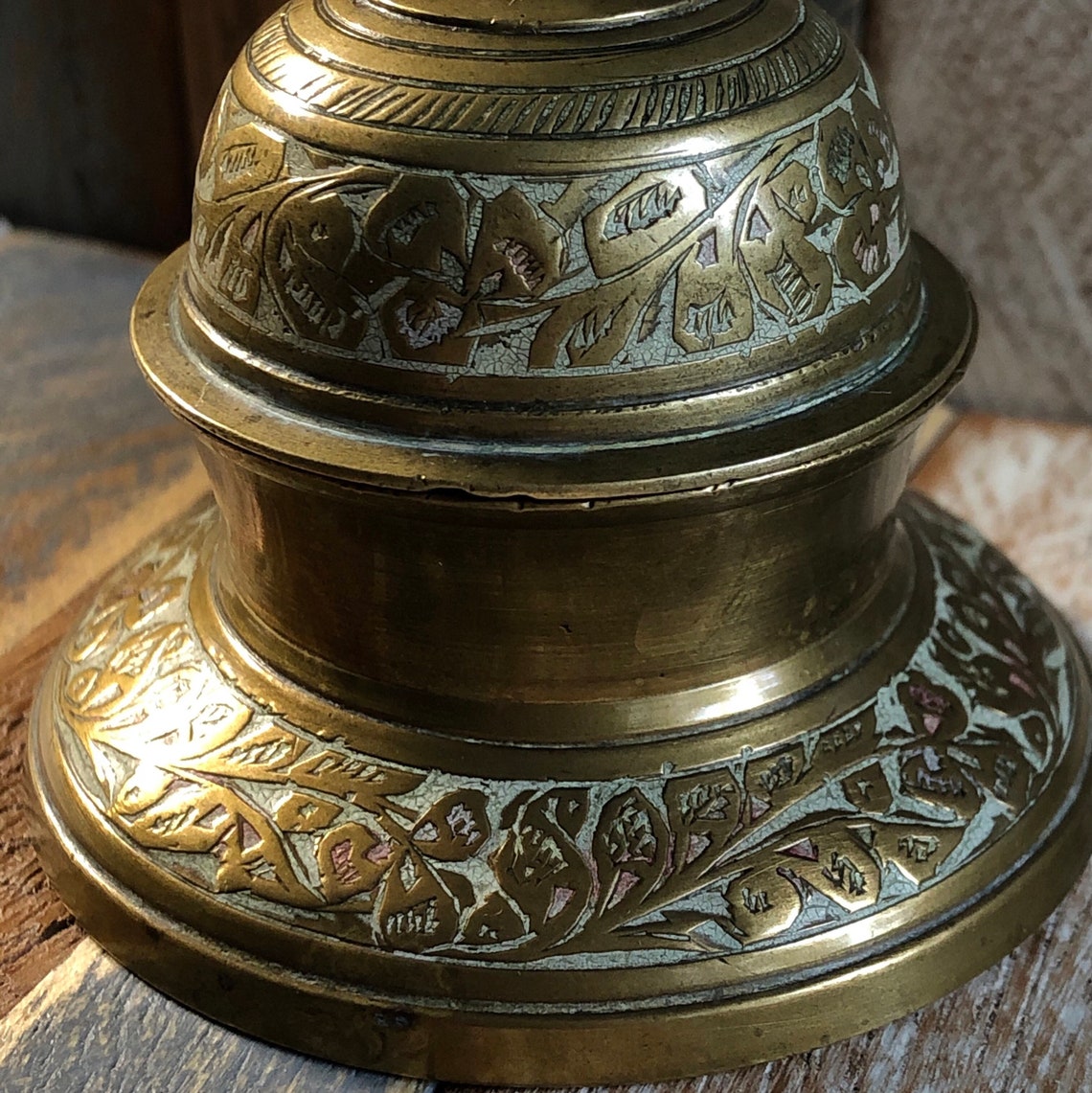 Vintage Small Brass Buddhist Temple Bell Engraved with Flowers | Etsy