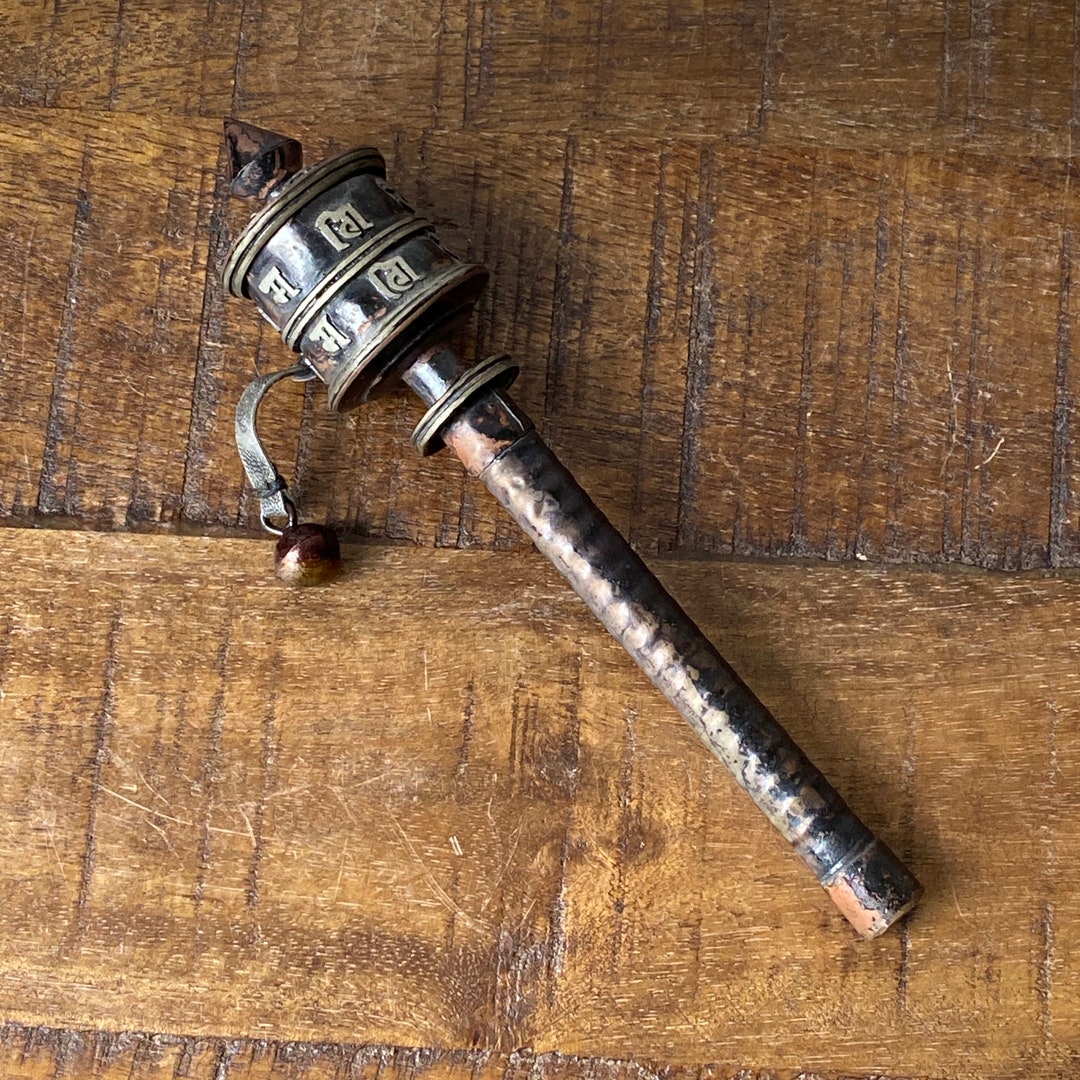 Antique 19th Century Tibetan Copper Hand Held Prayer Wheel Scroll - Etsy