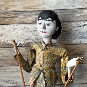 Vintage Indonesian Hand Carved Wooden Theatre Marionette Puppet Doll of ...