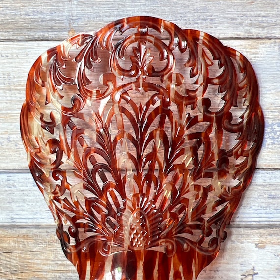 Antique Art Deco Hand Carved Bakelite Hair Slide Extr… - Gem