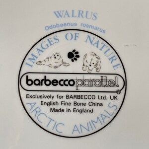 Vintage Set of Two Arctic Animals Plates Fine Bone China Fox and Walrus ...