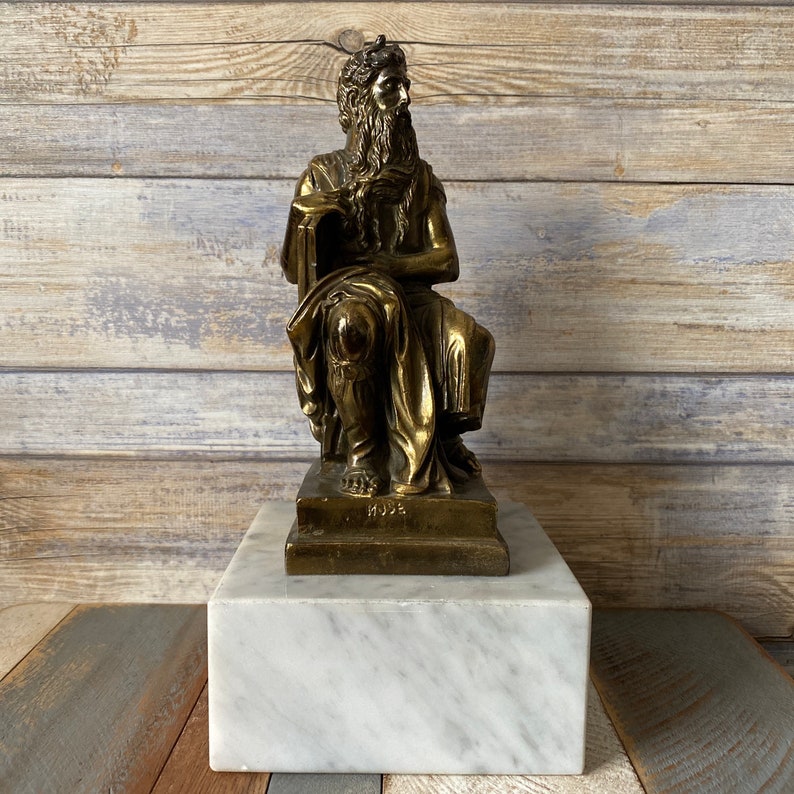 Antique Bronze Sculpture of Moses Replica of Michelangelo Cast | Etsy