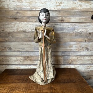 Vintage Indonesian Hand Carved Wooden Theatre Marionette Puppet Doll of ...