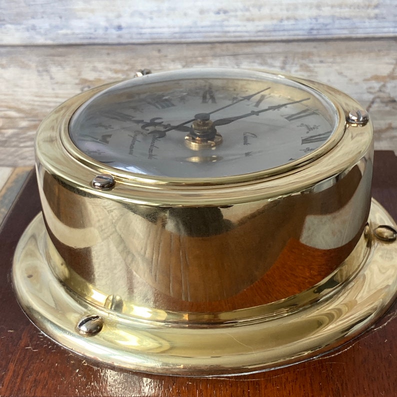 Vintage Brass Marine Nautical Ship Wall Clock Robinclox Quartz - Etsy