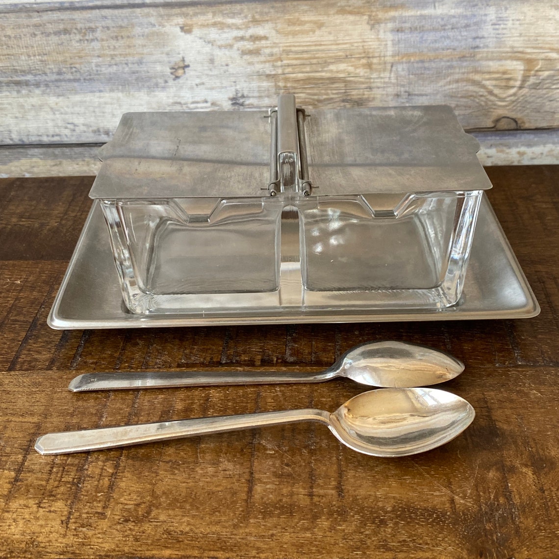 Vintage Wagenfeld WMF Bauhaus Double Jam Jar: Stainless Steel & Glass ...