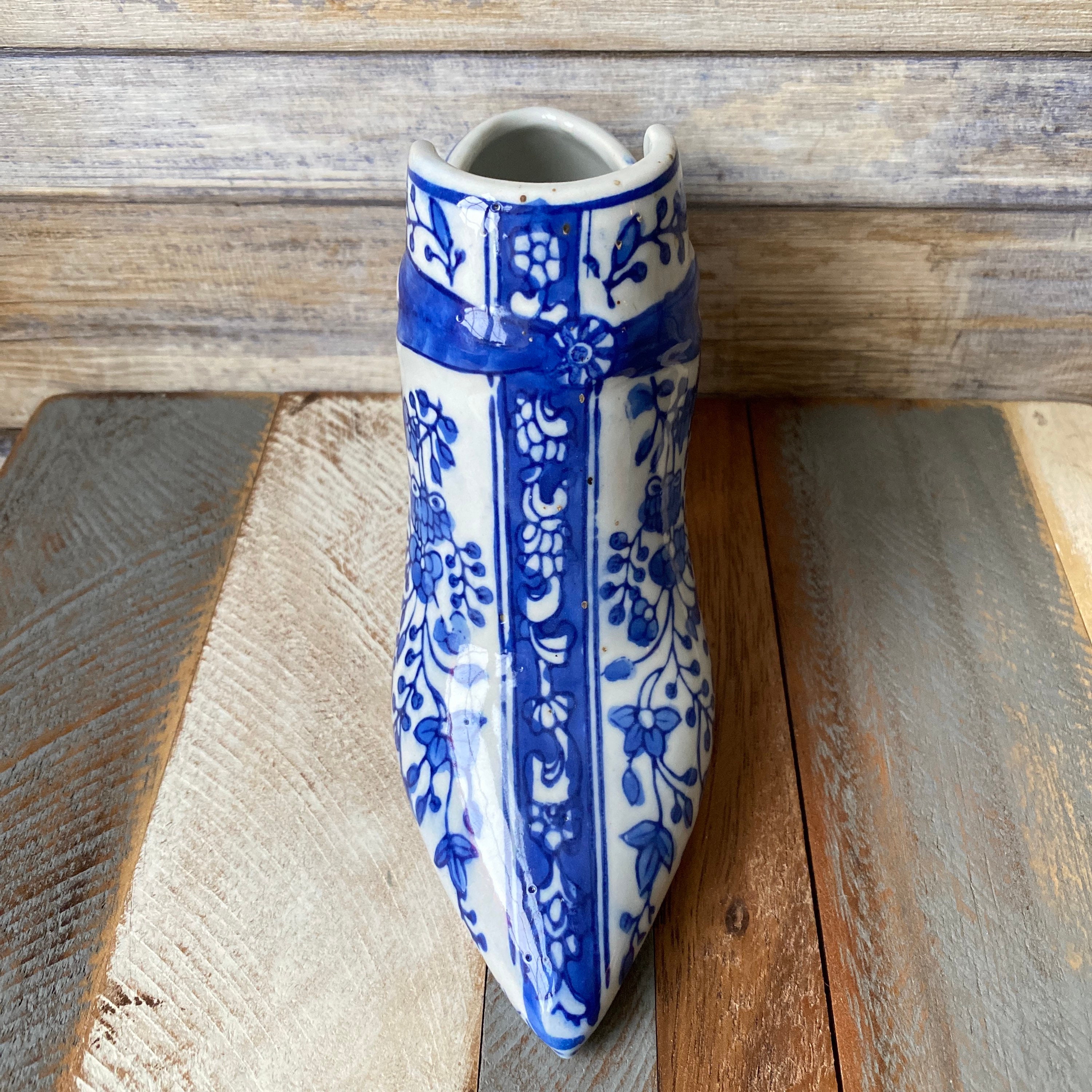 Vintage English Delft Ware Pottery Blue and White Shoe | Etsy