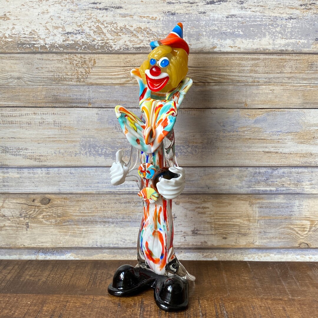 Vintage 1960s Large Genuine Venetian Murano Clown With Orb Blown Glass ...