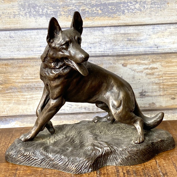 Vintage Heredities Bronze German Shepherd Alsatian Dog - Etsy