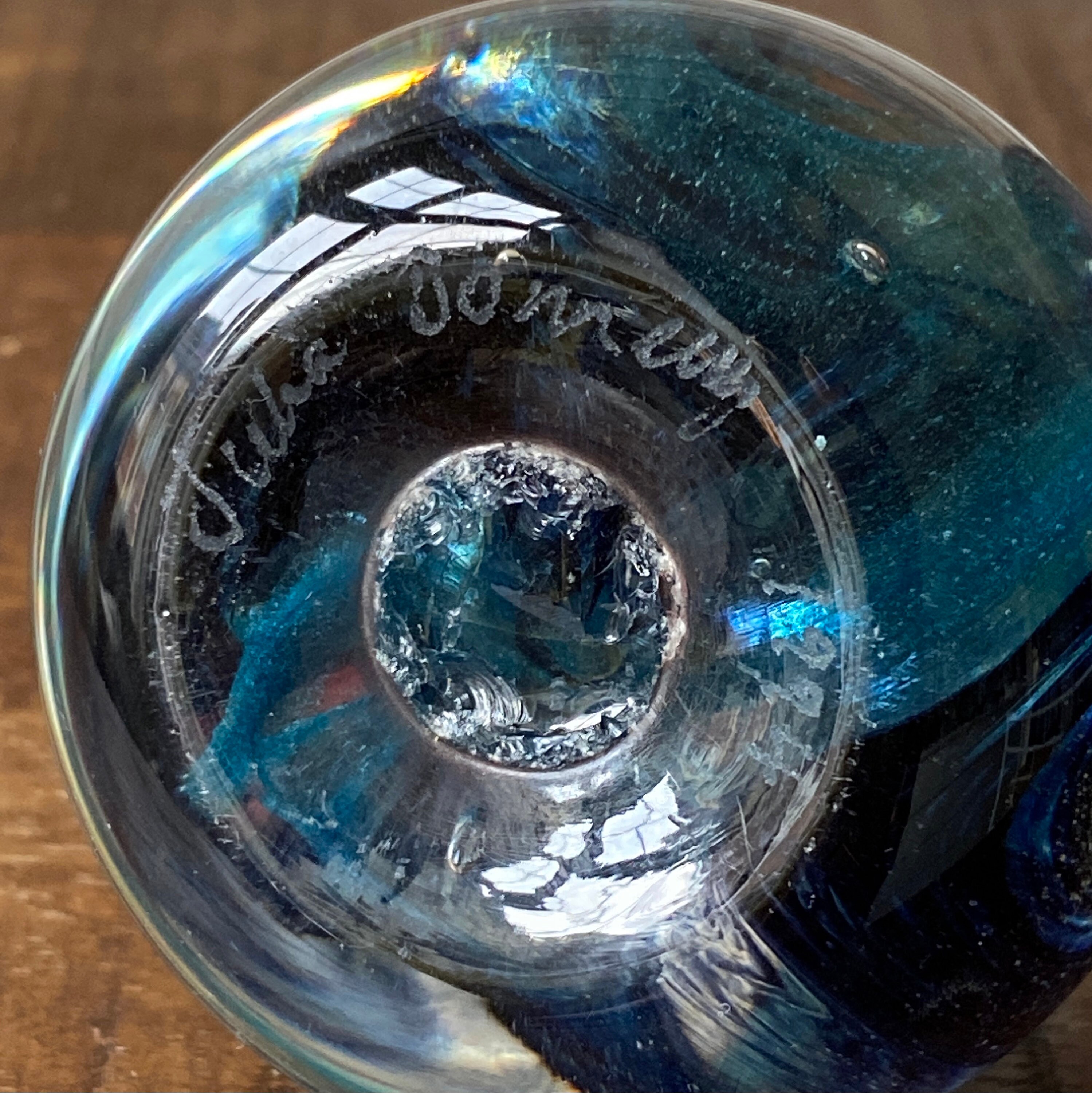 Vintage Shades of Blue Glass Paperweight Signed 1994 - Etsy Singapore