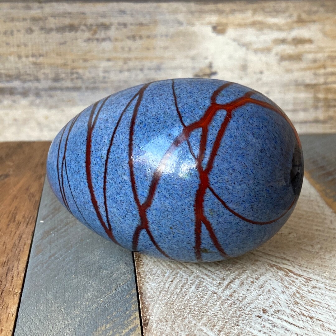 Vintage Hand Blown Collectible Abstract Design Glass Egg Paperweight ...