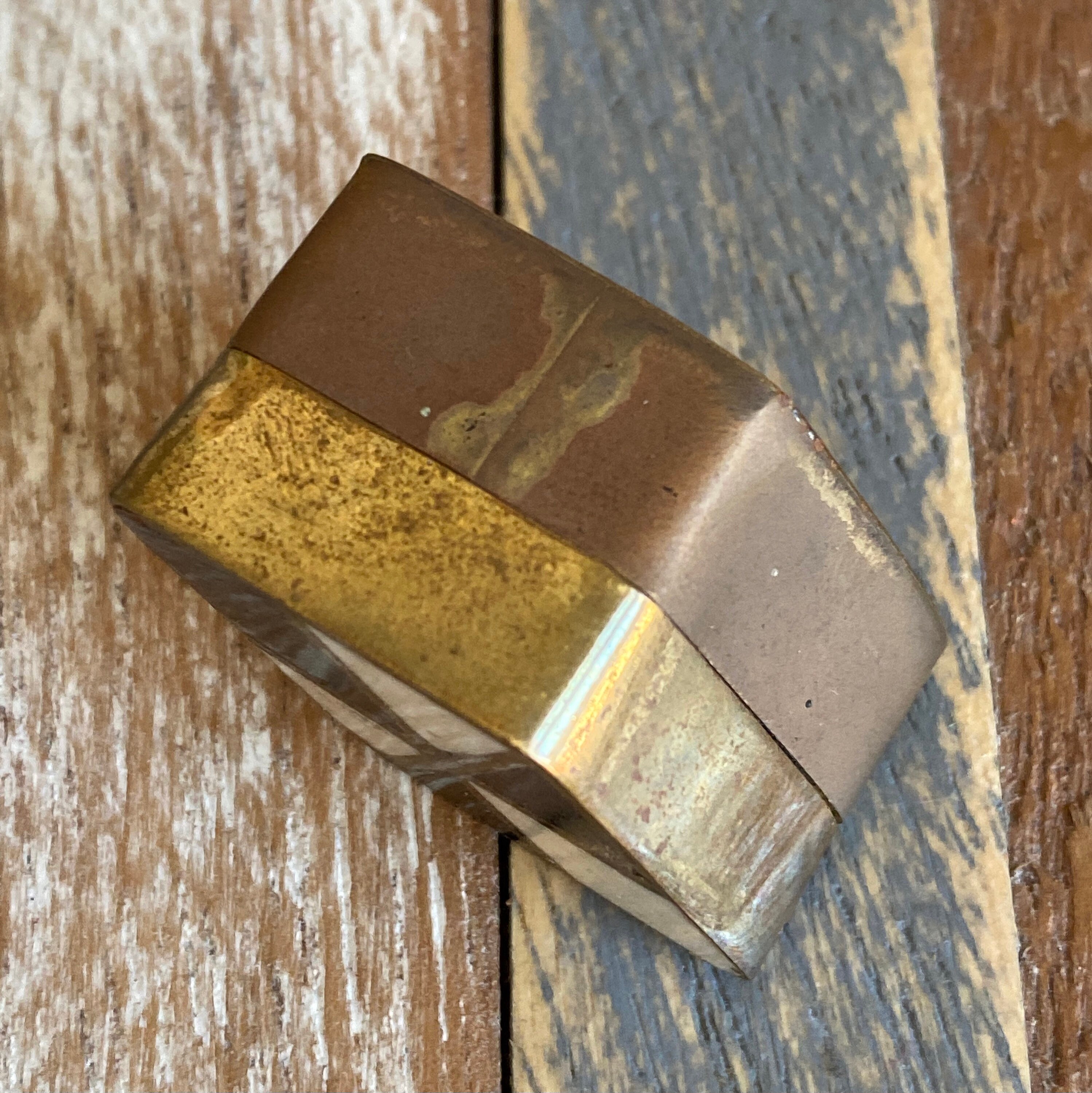 Vintage Small Diamond Shaped Pill Box Handmade Brass Wood Bone - Etsy UK