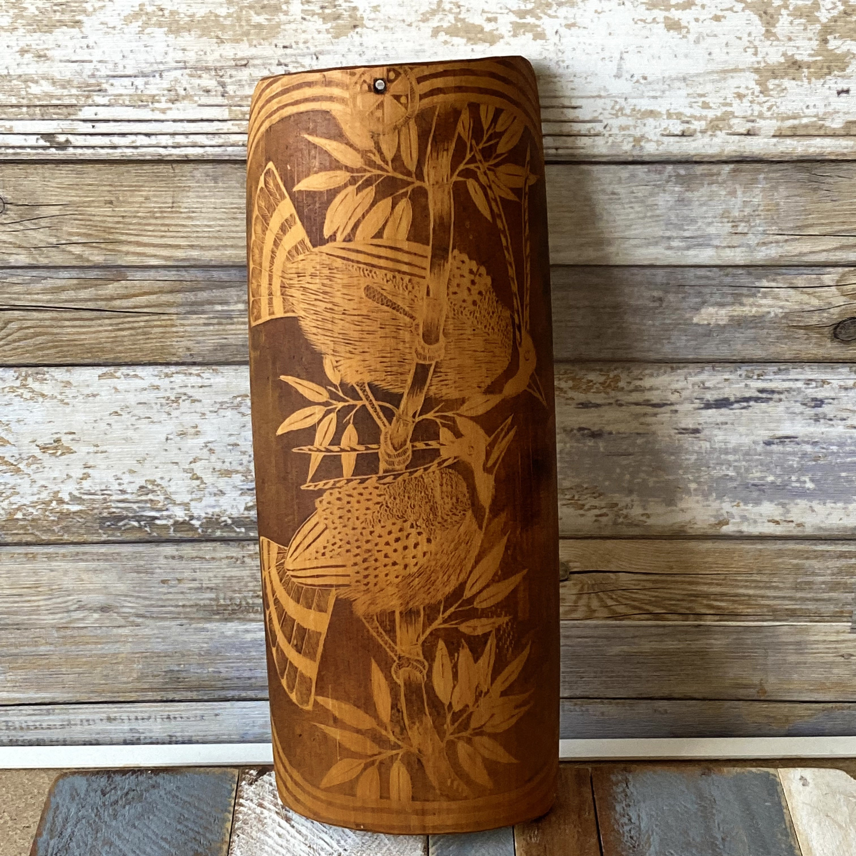 RARE Vintage Antique Japanese Bamboo Hand Carved Cut Wall | Etsy