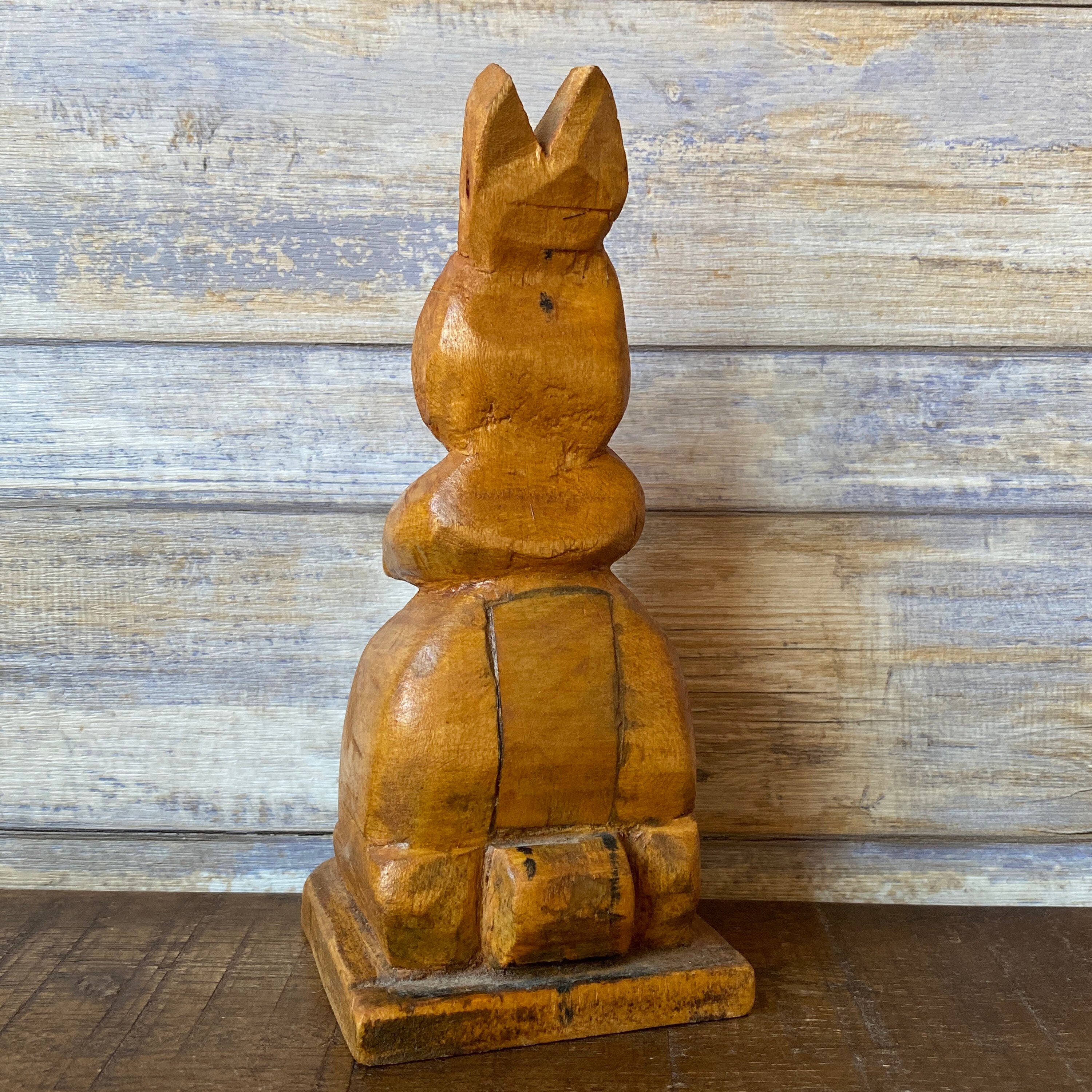 Vintage Hand Carved Naive Folk Art Primitive Wooden Rabbit - Etsy