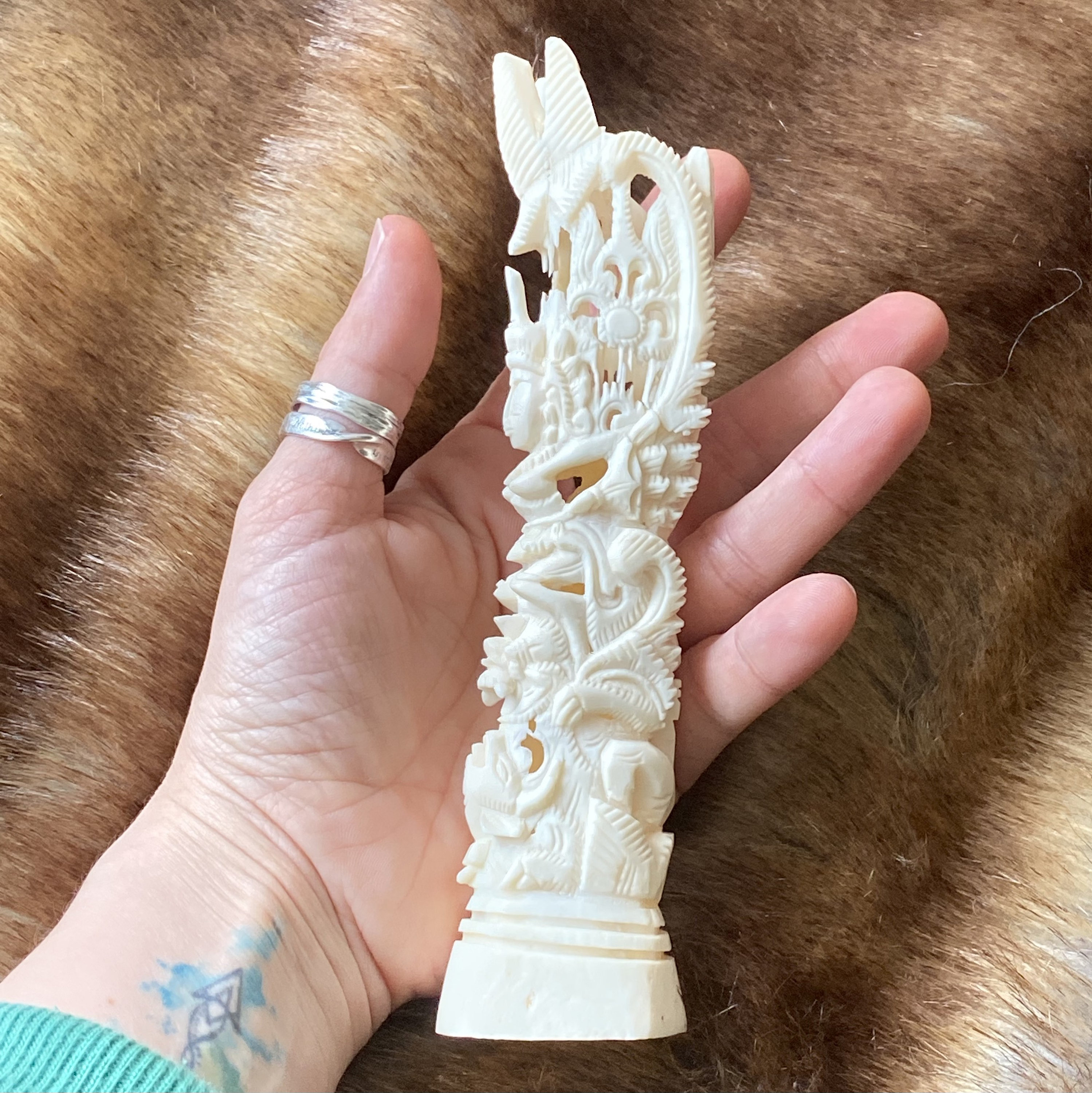 Vintage Hand Carved Bone Totem From Bali Indonesia Highly - Etsy
