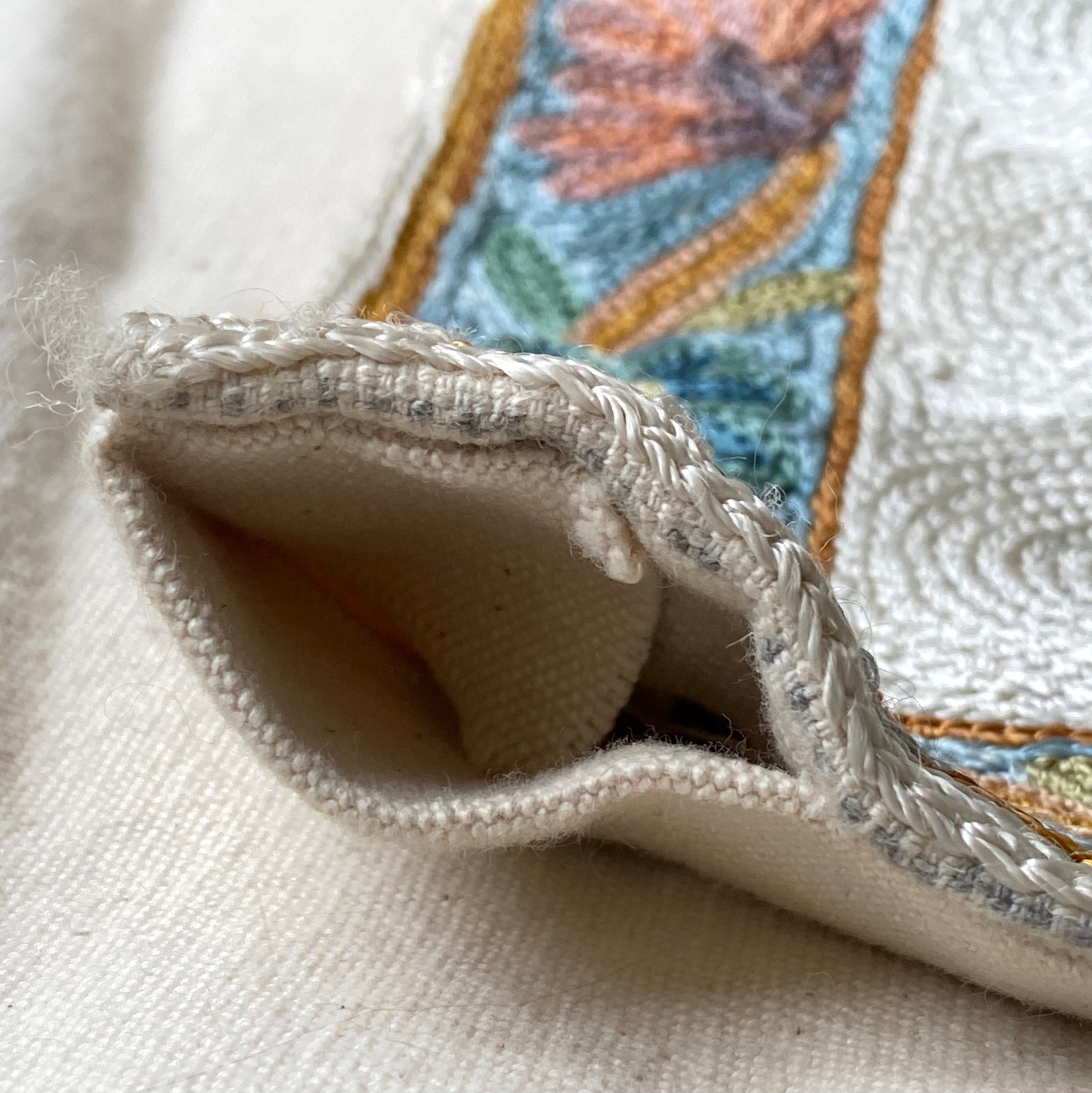 Antique vintage Kashmiri Chain Stitch Rug Wall Hanging | Etsy