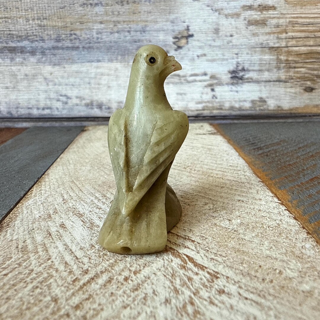 Antique Chinese Hand Carved Green Jade Bird Pigeon Whistle Figurine ...