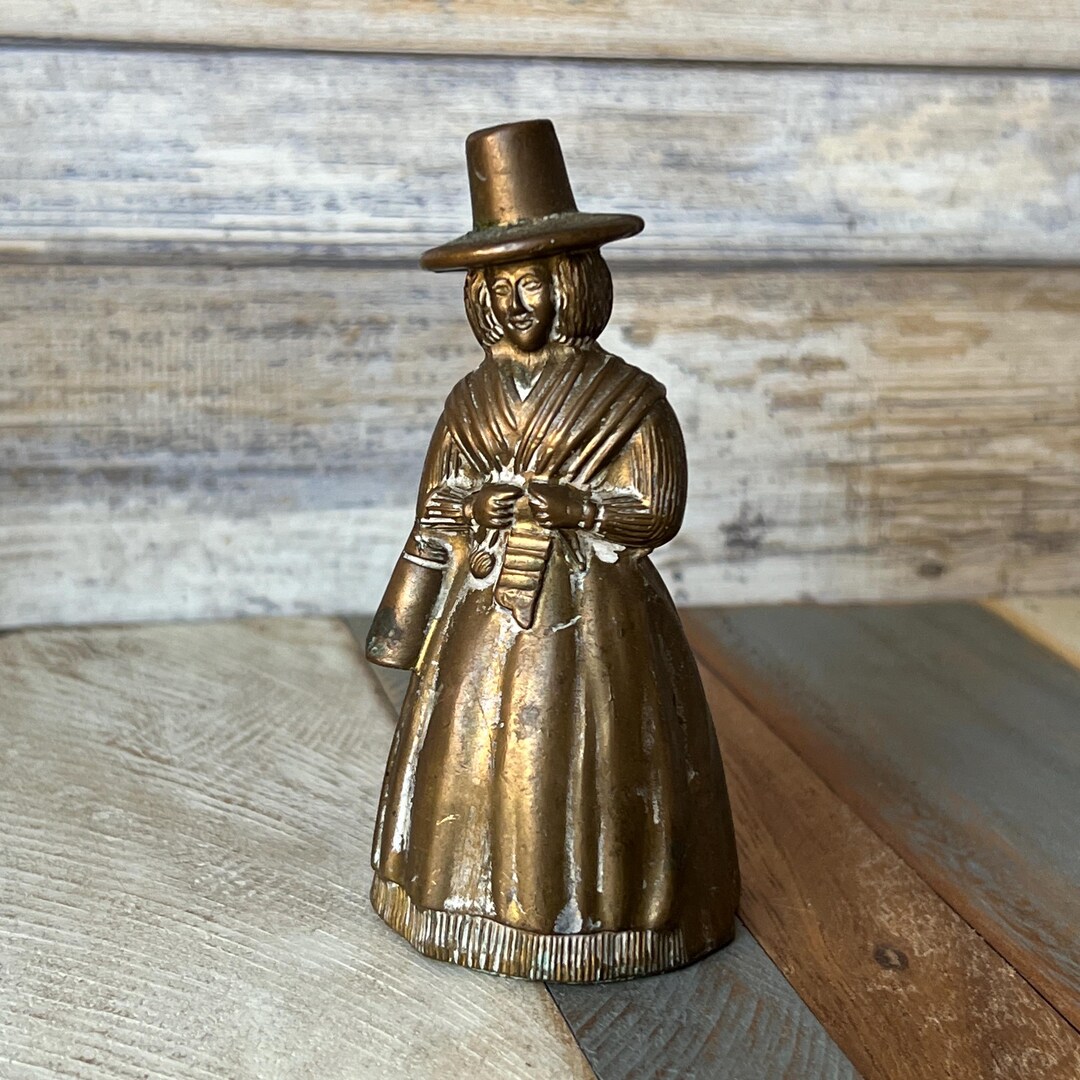 Vintage Solid Brass Victorian Lady Bell Made in England - Etsy