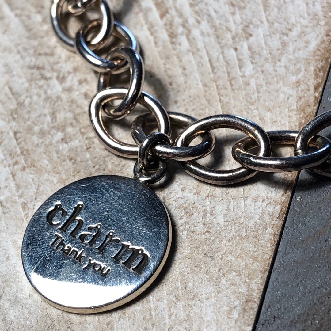 Sterling Silver Thank You Charm Bracelet Chain - Etsy