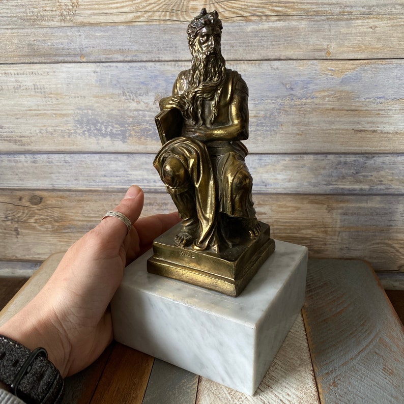 Antique Bronze Sculpture of Moses Replica of Michelangelo Cast | Etsy