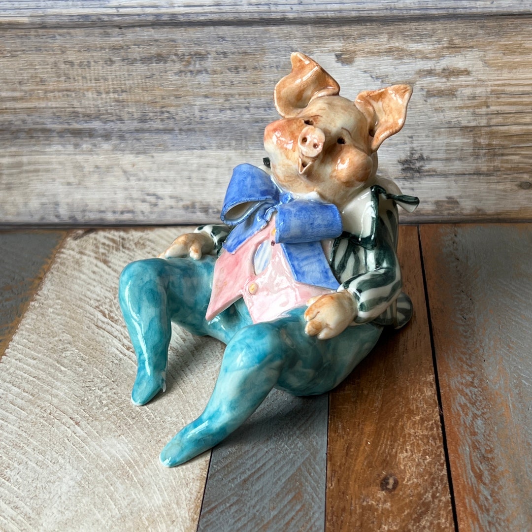 Vintage Handmade Italian Studio Pottery Porcelain Sitting Fine and ...