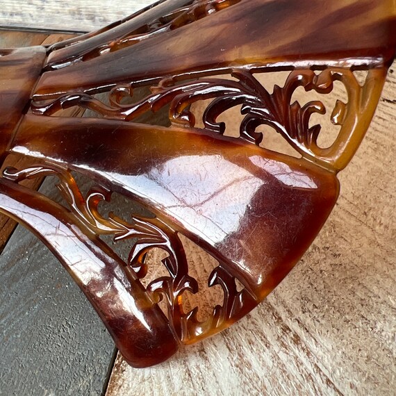 Antique Art Deco Hand Carved Bakelite Hair Slide Larg… - Gem