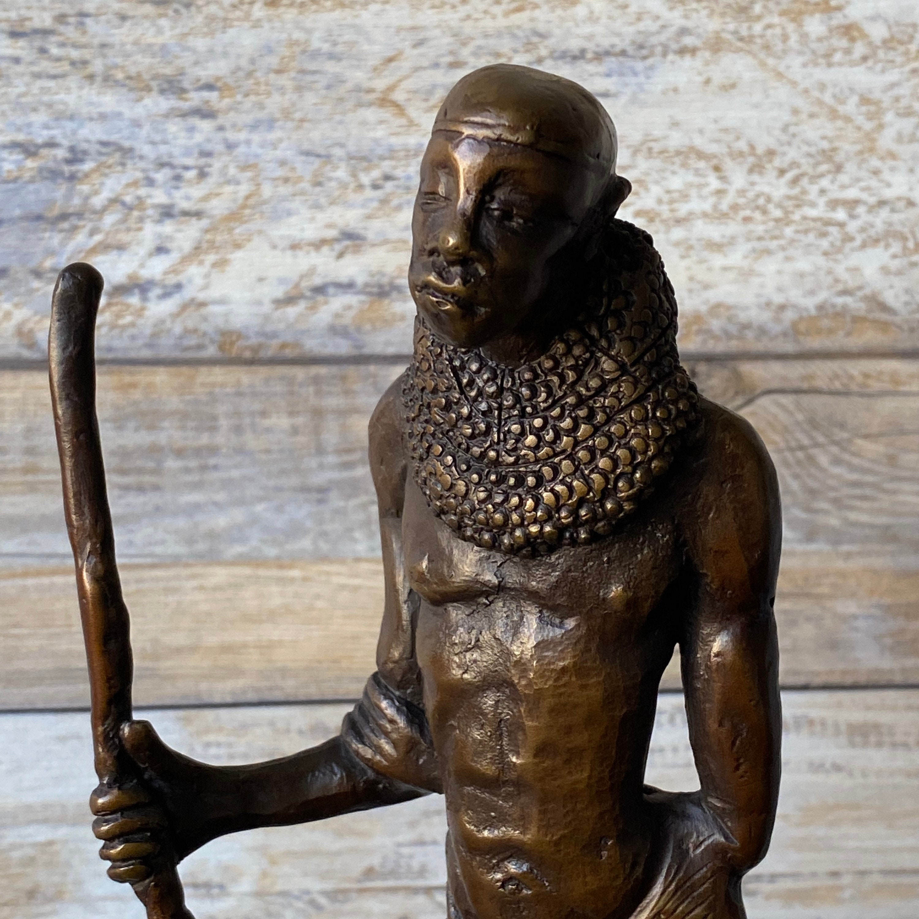 Vintage Bronze African Maasai Warrior Original Sculpture | Etsy