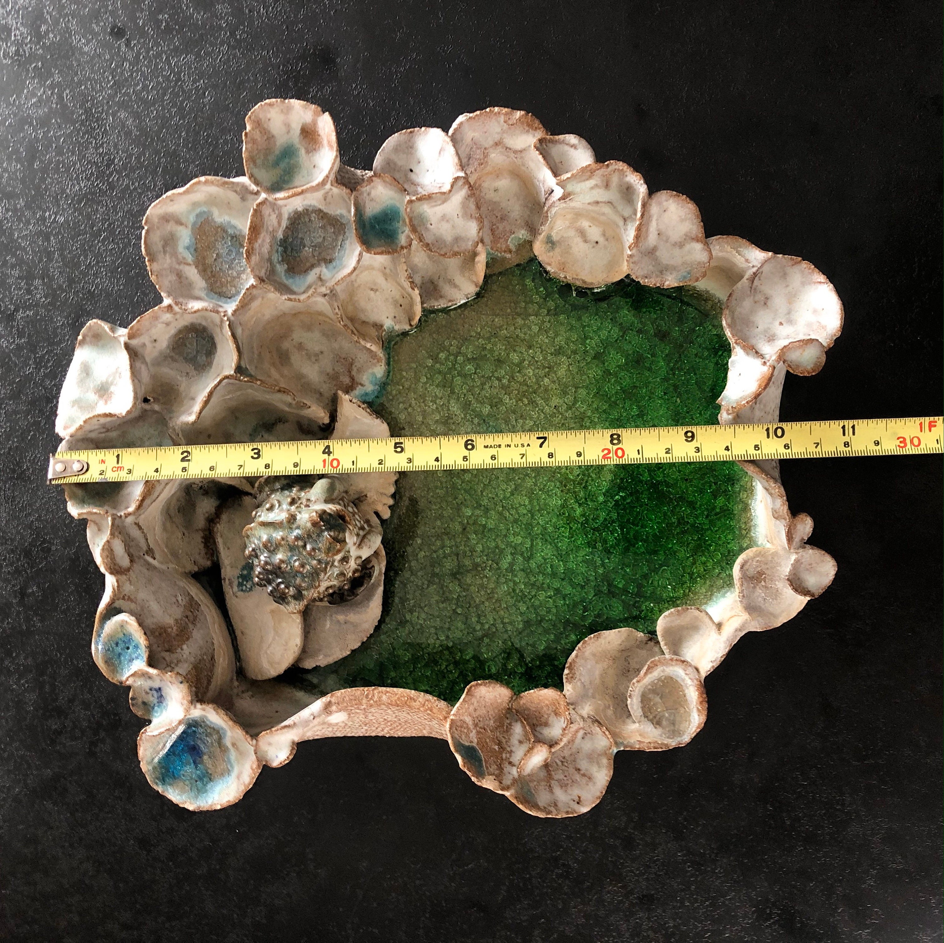Unique Handmade Glazed Ceramic Pond Platter With Frog Toad - Etsy