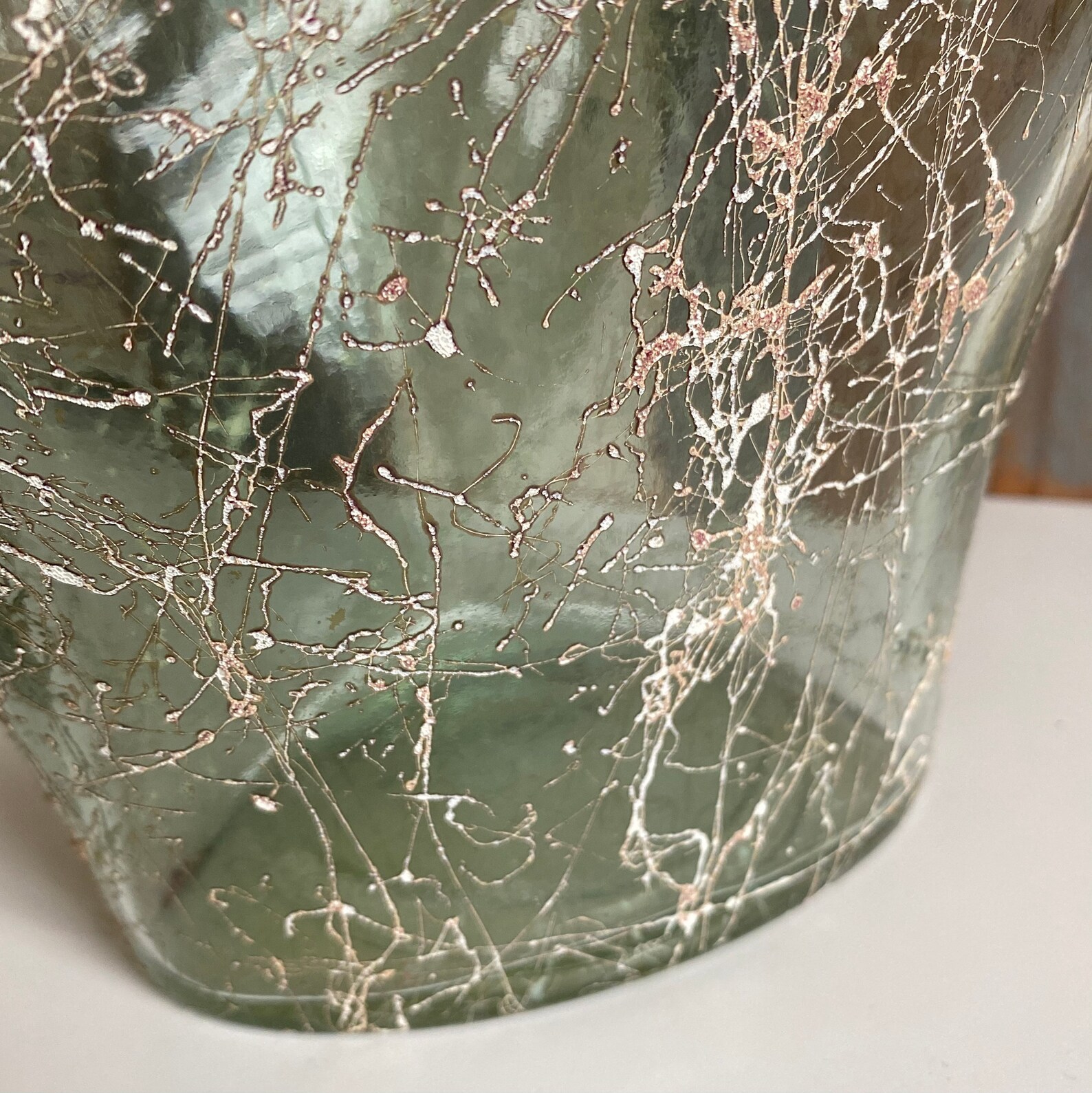Homage to Pollock Vintage Clear Glass Vase With Abstract Paint - Etsy UK