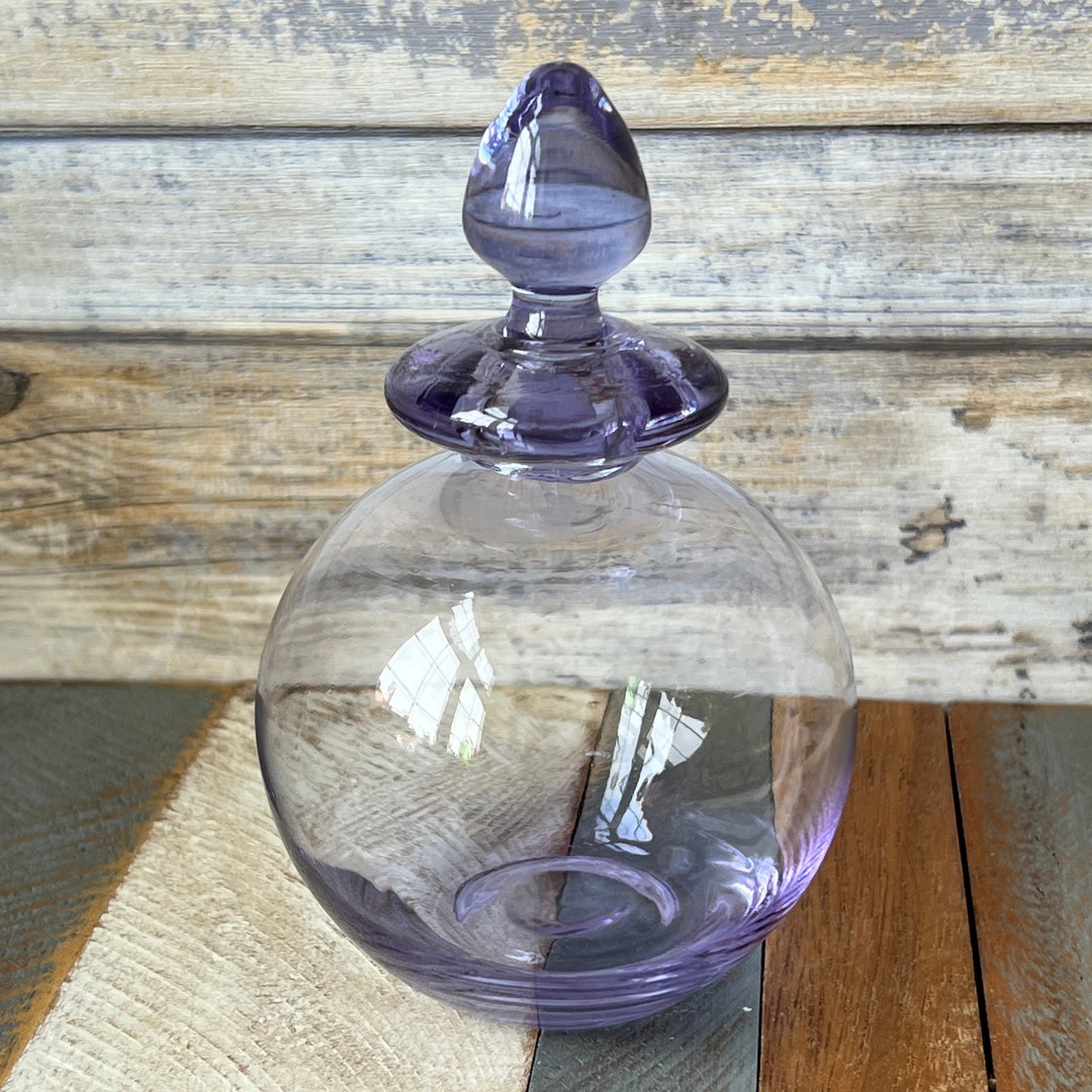 Vintage Handmade Blown Lilac Glass Perfume Bottle With Stopper - Etsy