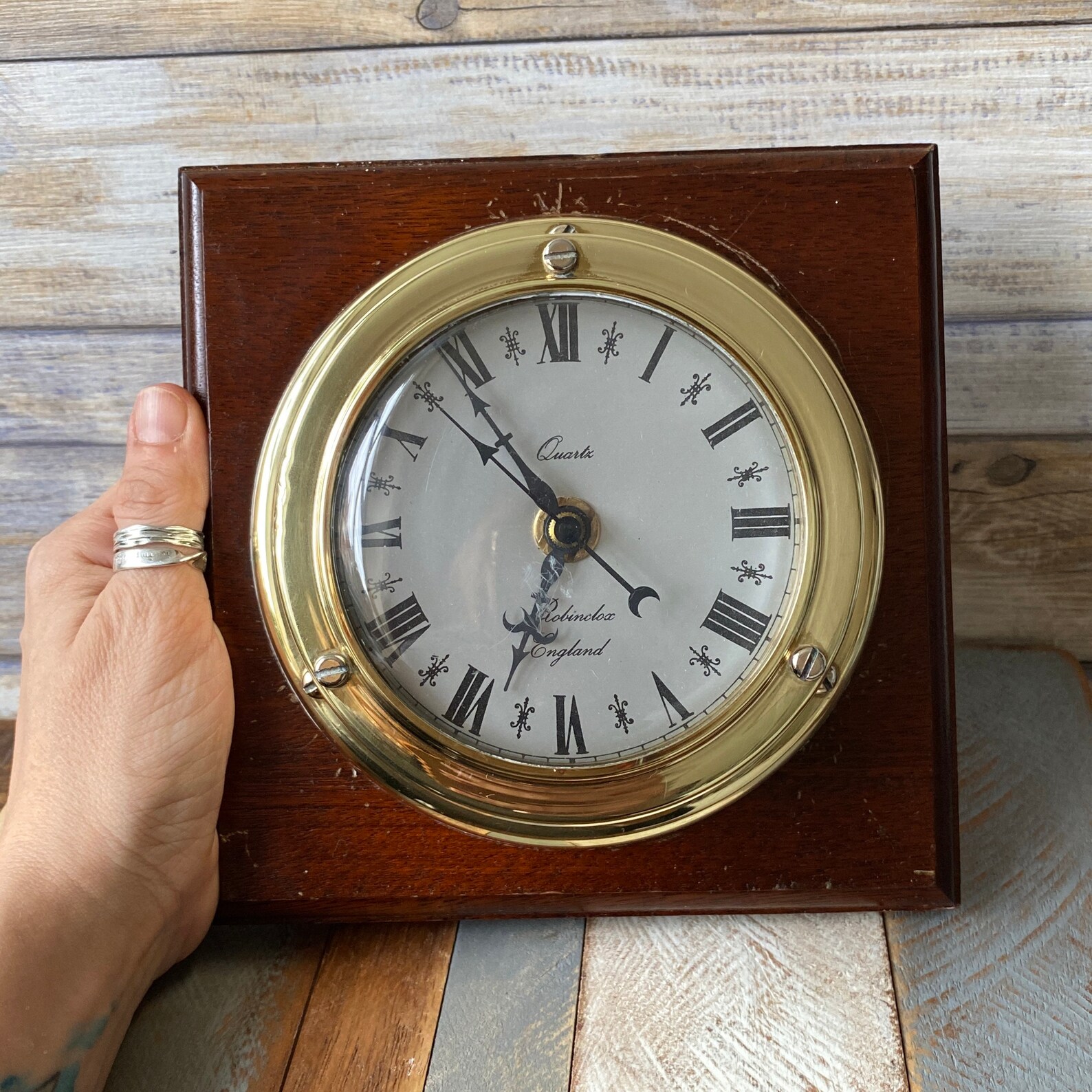 Vintage Brass Marine Nautical Ship Wall Clock Robinclox Quartz - Etsy