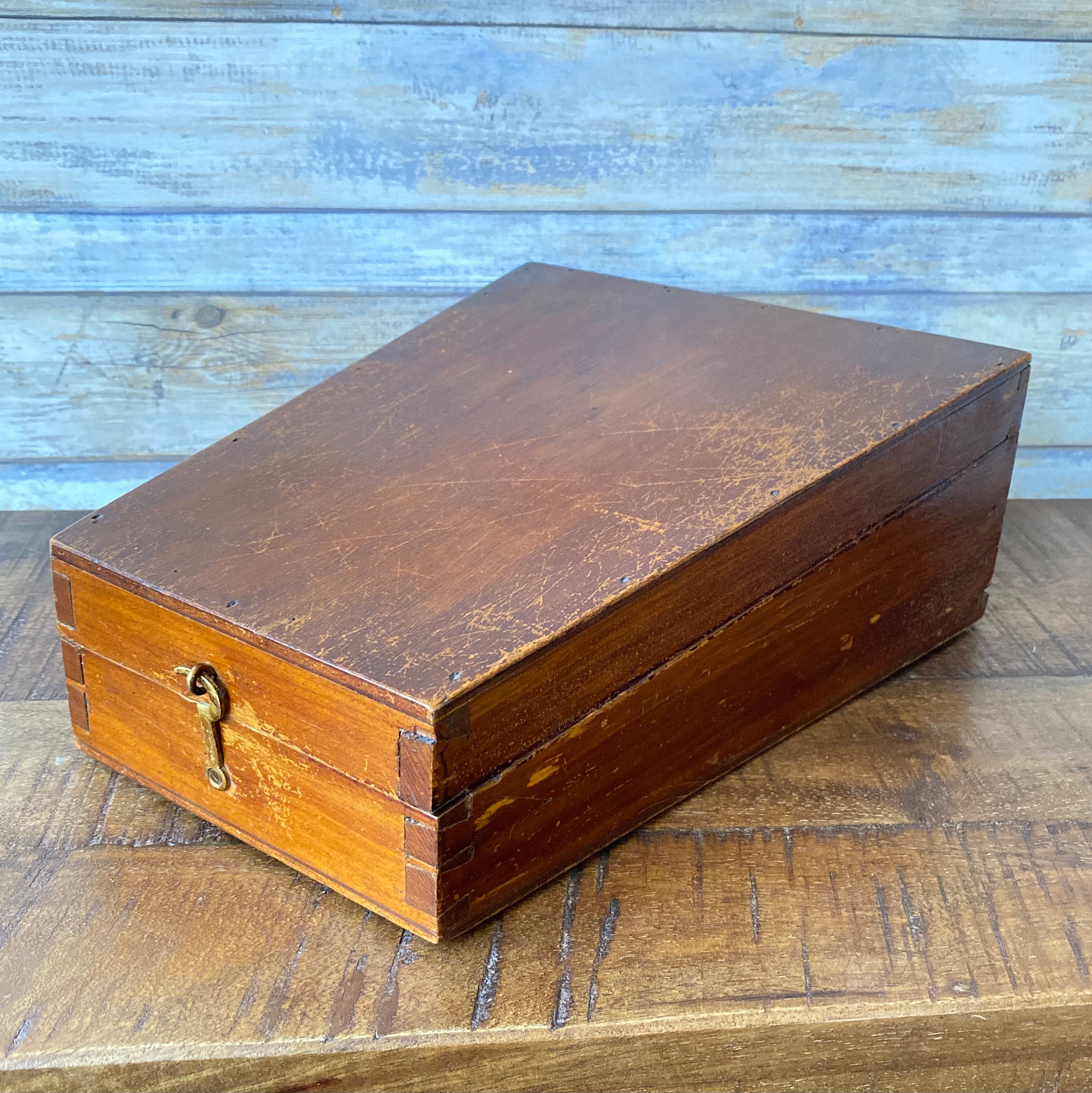 Antique Italian Handmade Wooden Documents Trinket Jewellery Box - Etsy