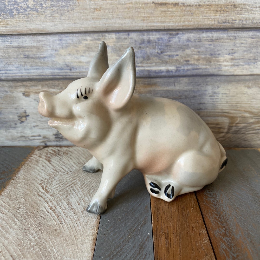 Vintage 1940s John Beswick Ceramic Animal Pig Sitting Figure Stamped - Etsy