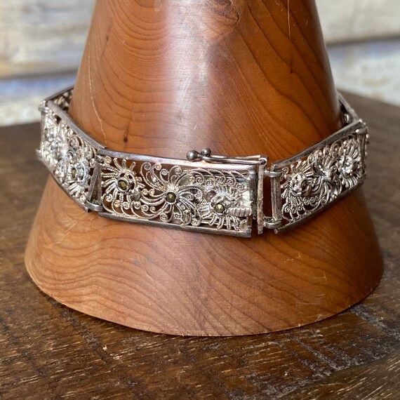 Antique Art Deco Sterling Silver Filigree Panels and Marcasite - Etsy