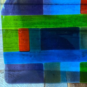 Vintage Handmade Art Glass Studio Colourful Rectangular Tile - Etsy