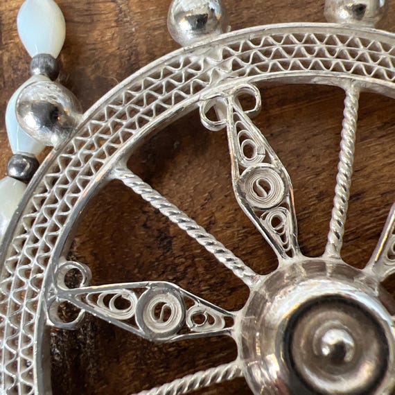 Vintage Solid Pure Silver The Dharma Wheel Pendant Ne… - Gem