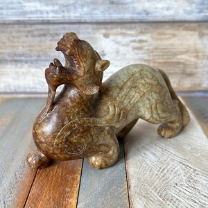Antique Chinese Carved Jade Mythical Creature Chimera Intricate Details ...