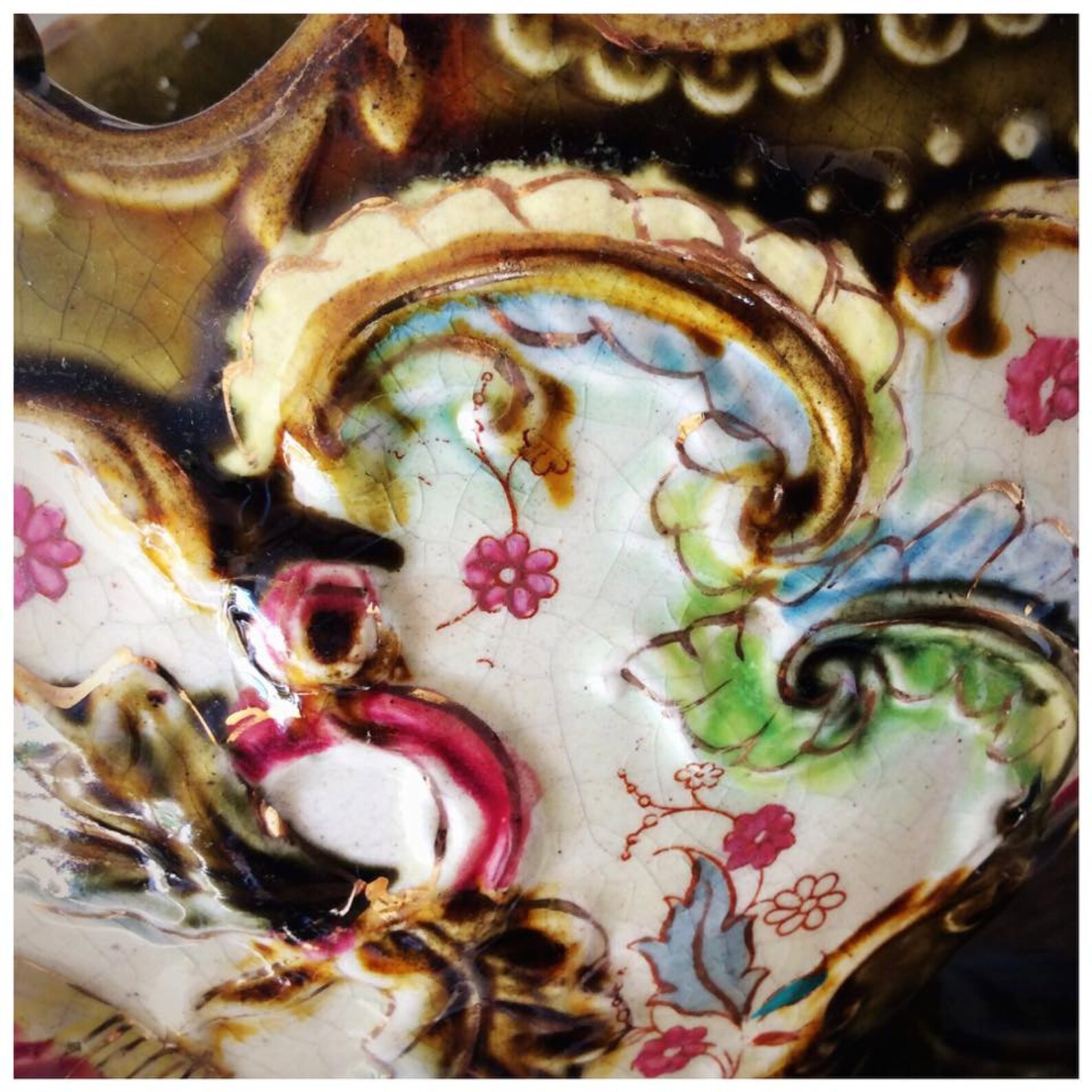 Antique Ceramic Faience Majolica Jardinière With Floral | Etsy