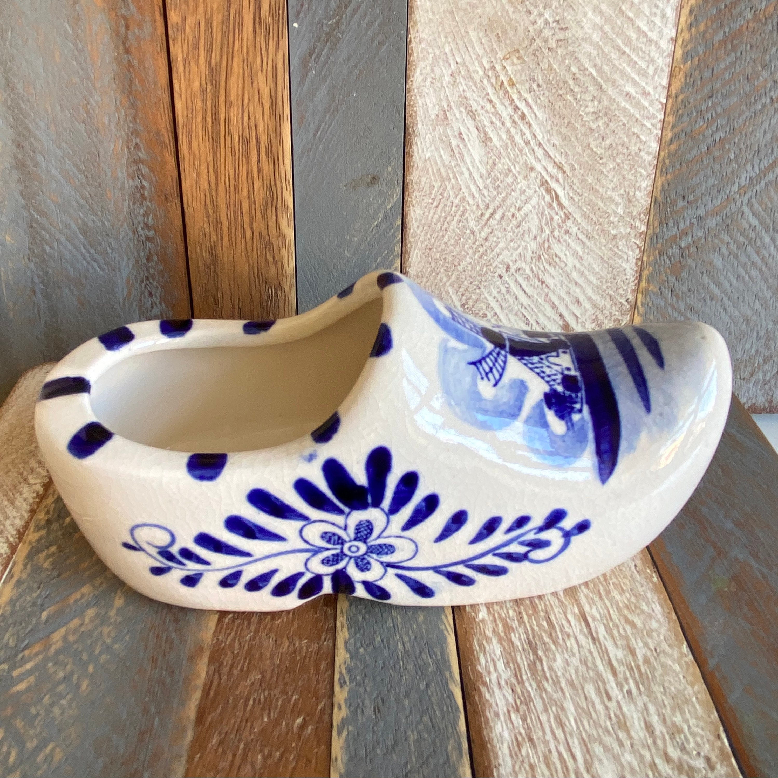 Vintage Hand Painted DELFT Set of Two Ceramic Clogs Holland | Etsy