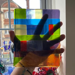 Vintage Handmade Art Glass Studio Colourful Rectangular Tile - Etsy