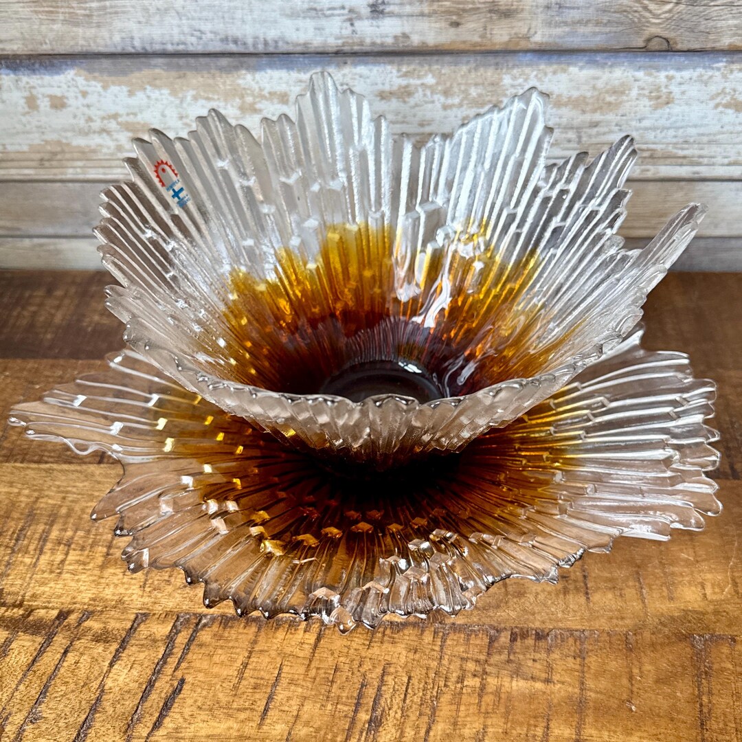 Vintage 1960s Tauno Wirkkala for Humppila Finland Amber Glass Northern ...