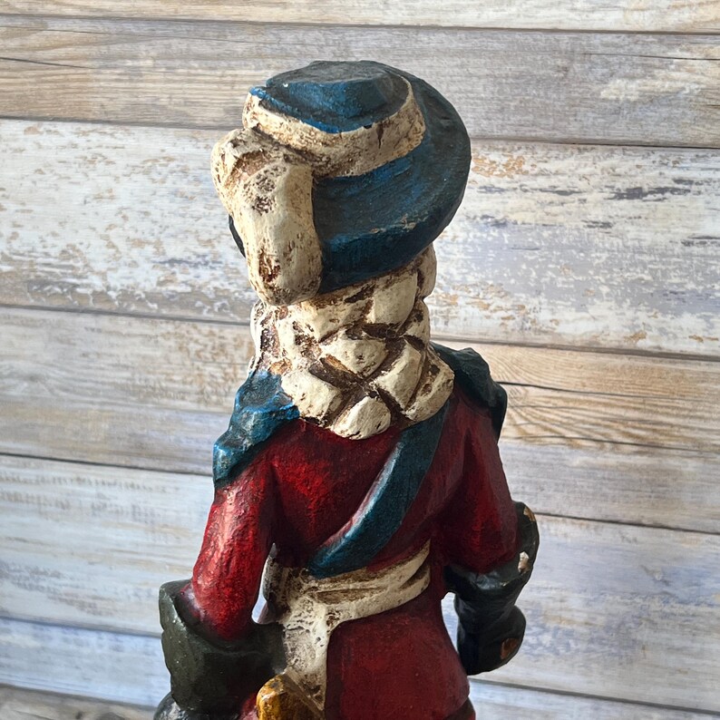 Antique Large Carved Wooden Soldier Statue Sculpture Colourful and ...