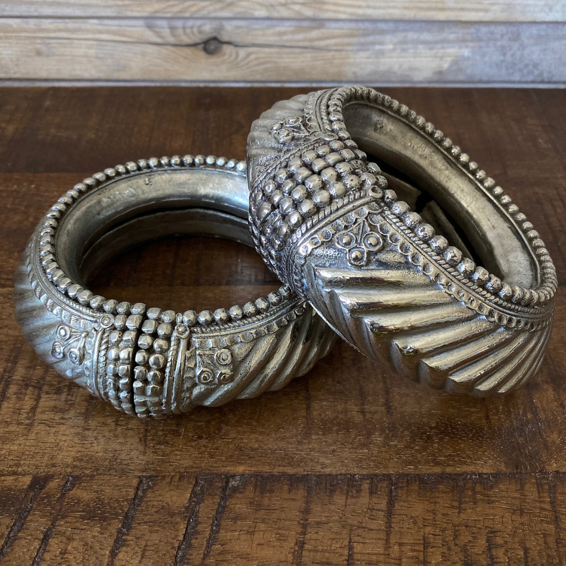 Antique African Tribal Silver Bangle Pair: Chunky Ribbed Anklets - Etsy