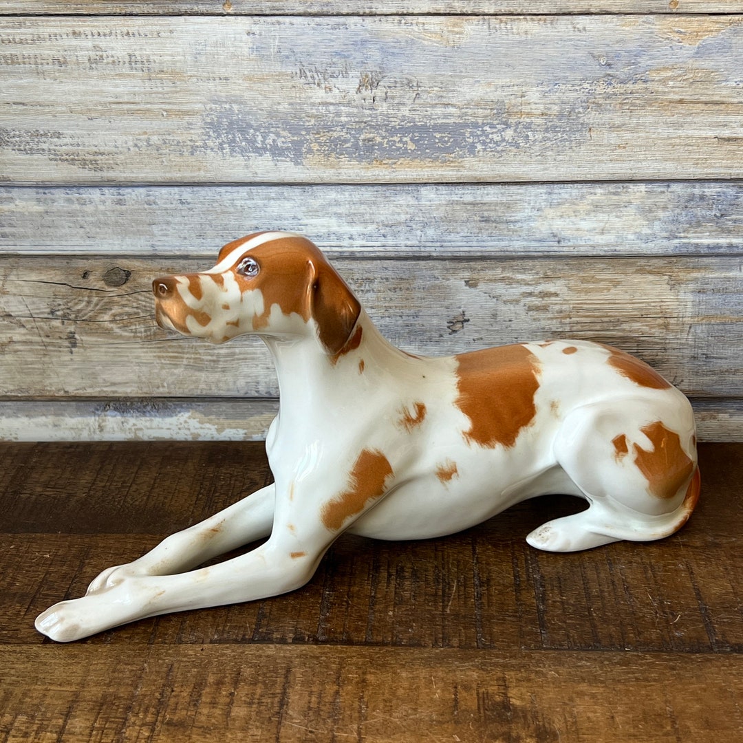 Vintage 1950s Porcelain Dog Statue English Pointer Lomosov USSR - Etsy