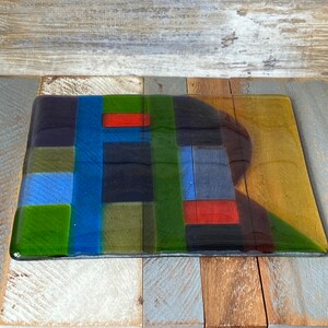 Vintage Handmade Art Glass Studio Colourful Rectangular Tile - Etsy