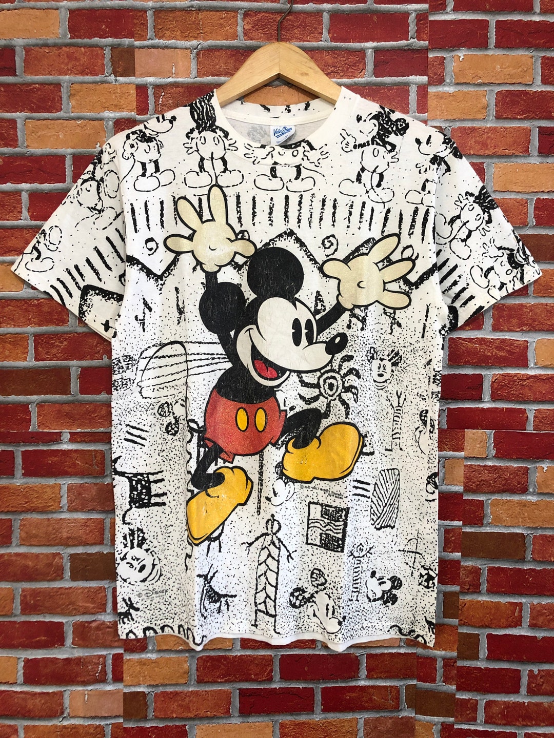 Vintage Mickey Mouse Disney All Over Print T-shirt - Etsy