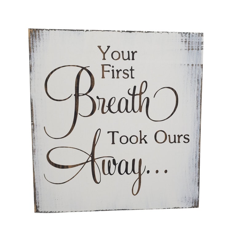 Your First Breath Wood Sign - Nursery Wall Art, Baby Shower Gift - Etsy